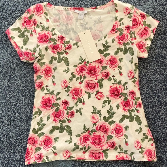 Amisu | Tops | Amisu Nwt Rose White Blouse | Poshmark